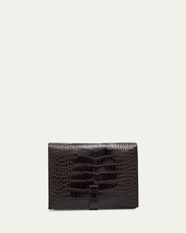 TOM FORD Organizer Shoulder Bag In Croc-embossed Leather