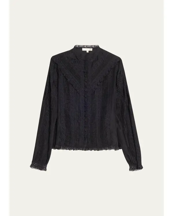 LoveShackFancy Aralina Silk Blouse