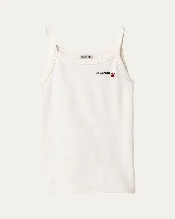 Miu Miu X Petit Bateau Stretch Jersey Top - Bianco