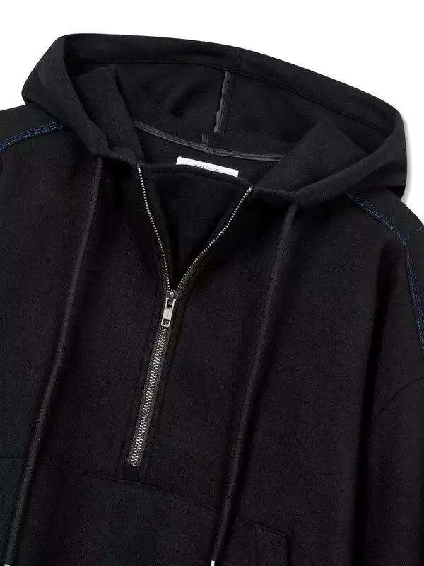 STUDIO TOMBOY Half-zip Wool-blend Hoodie