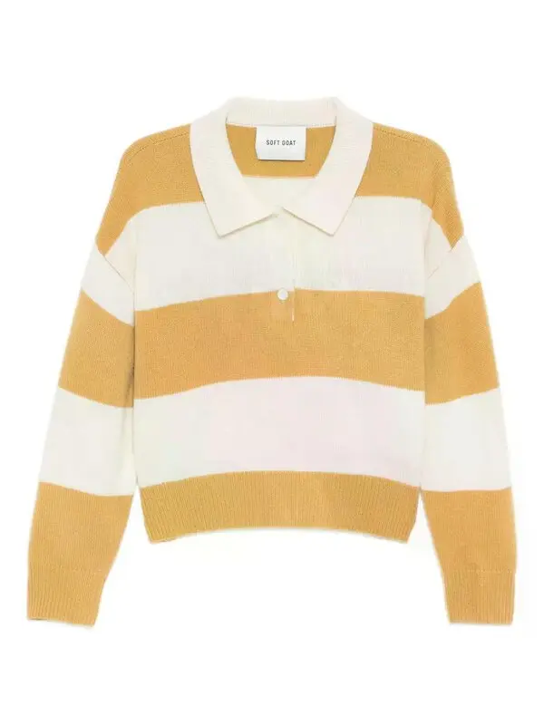 Soft Goat Striped Jumper - Neutrals