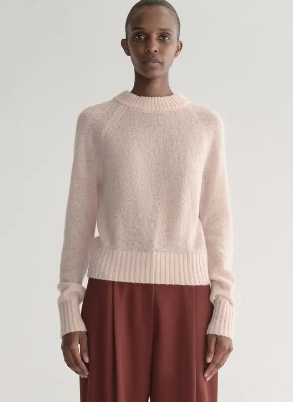 A.L.C. Frankie Brushed Alpaca Sweater - Soft Pink Blush