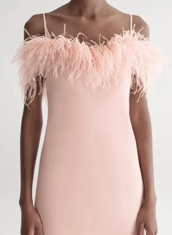 A.L.C. Opal Feather-trimmed Mini Dress