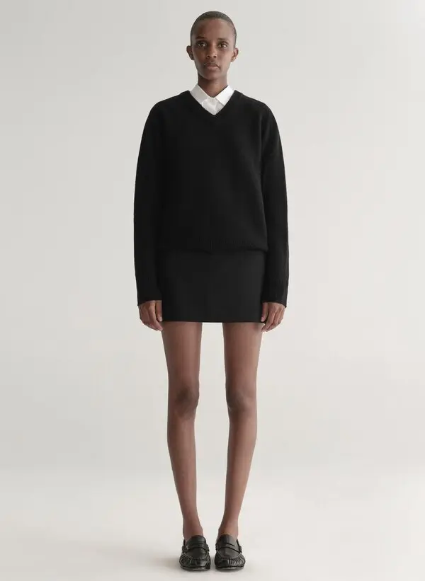 A.L.C. Edie Tuxedo Stripe Mini Skirt - Black