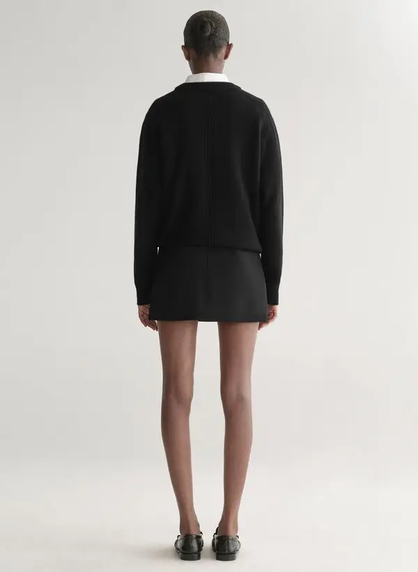 A.L.C. Edie Tuxedo Stripe Mini Skirt - Black