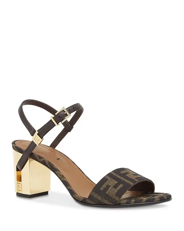 Fendi Delfina Ff Jacquard Sandals