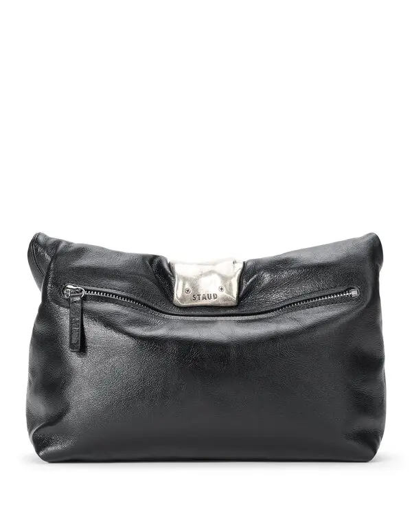 Staud Leather Cuff Clutch - Black