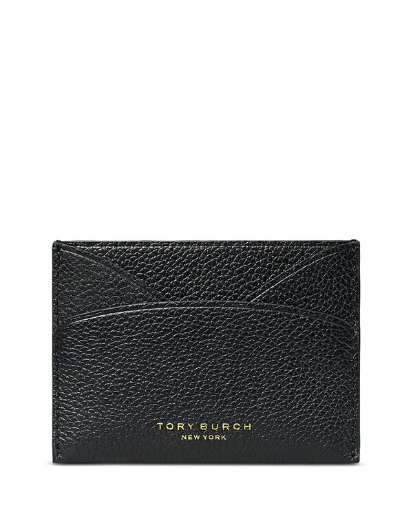Tory Burch Romy Leather Flat Card Case - Black