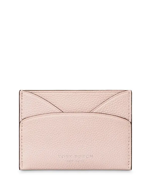 Tory Burch Romy Leather Flat Card Case - Rose Mist