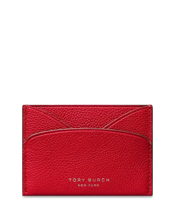 Tory Burch Romy Leather Flat Card Case - Tory Red