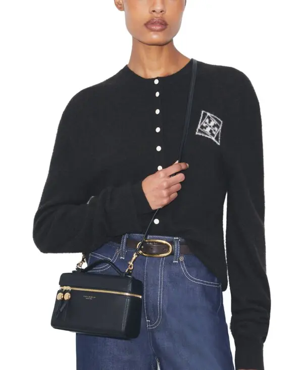 Tory Burch Slim Leather Top Handle Bag - Black