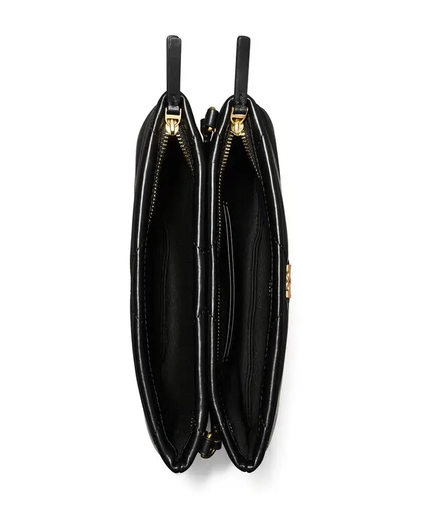 Tory Burch Kira Diamond Quilted Leather Crossbody Bag - Black