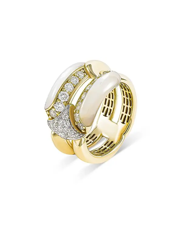 Miseno 18k Yellow Mother Of Pearl And Diamond Ring - Gold