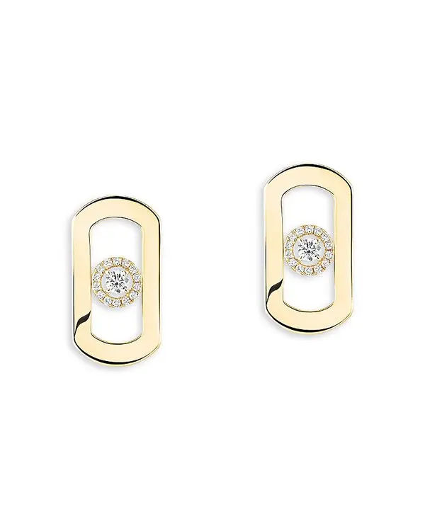 Messika 18k So Move Diamond Halo Oval Drop Earrings - Yellow Gold