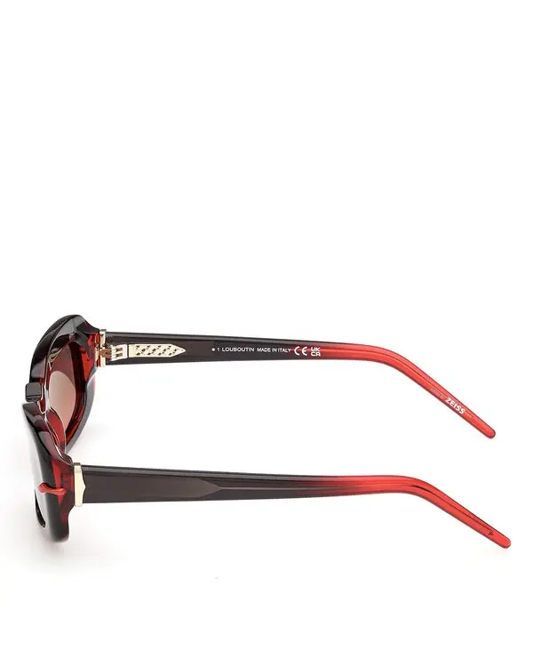 CHRISTIAN LOUBOUTIN Geometric Sunglasses, 52mm - Black/smoke