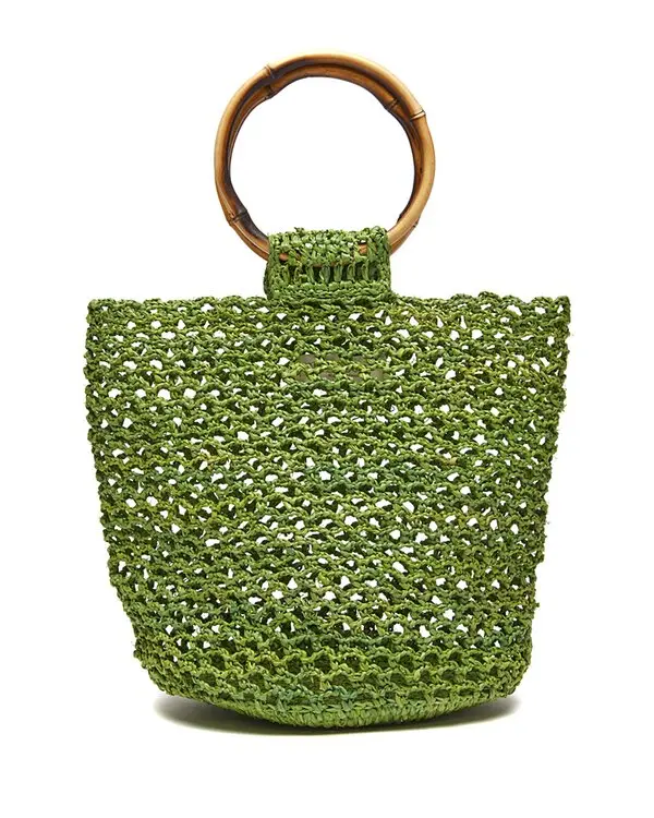Mar Y Sol Willow Raffia Wristlet - Emerald