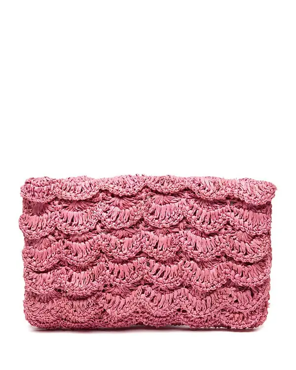 Mar Y Sol Lizzie Small Raffia Clutch - Pink