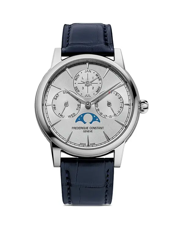 FREDERIQUE CONSTANT Classic Perpetual Calendar Manufacture Watch, 40mm - Silver/blue