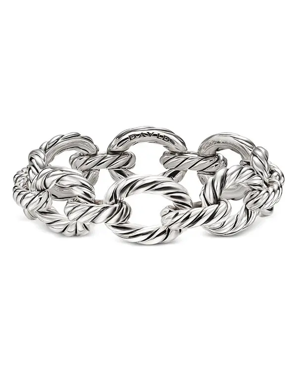 David Yurman Sculpted Cable Oval Link Bracelet - Silver