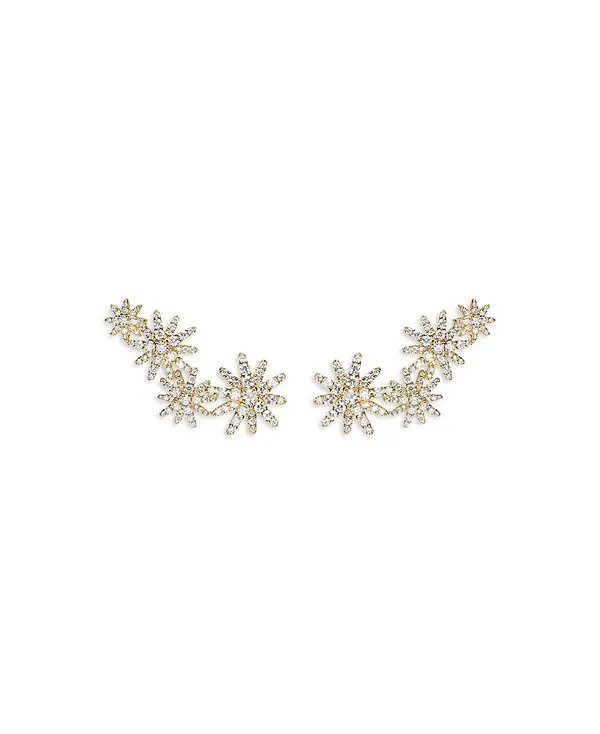 David Yurman Starburst Diamond Climber Earrings - Gold