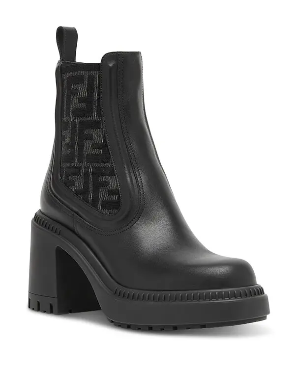 Fendi Domino Leather Biker Boots