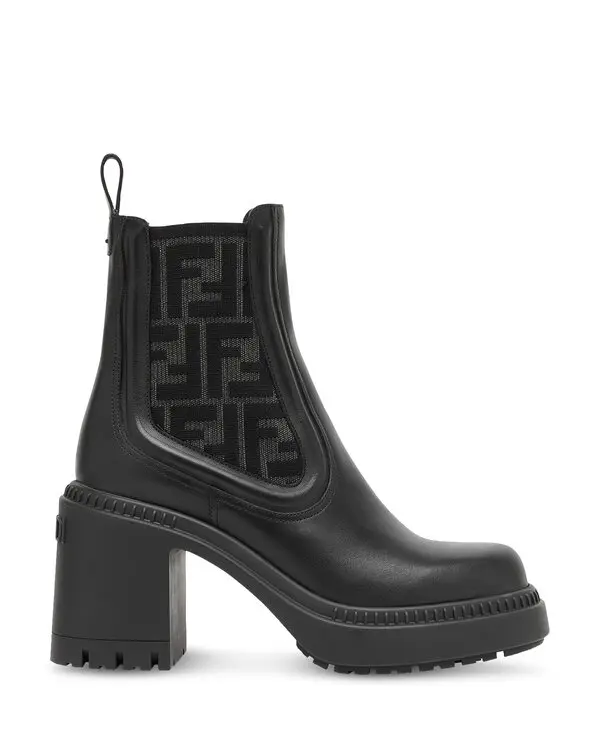 Fendi Domino Leather Biker Boots