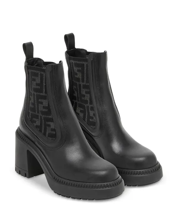 Fendi Domino Leather Biker Boots