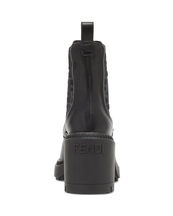 Fendi Domino Leather Biker Boots