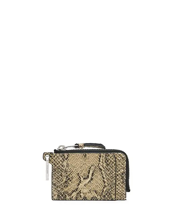 ALLSAINTS Remy Snake Embossed Leather Wallet - Desert White