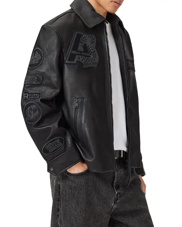 ALLSAINTS Garrison Patch Leather Jacket