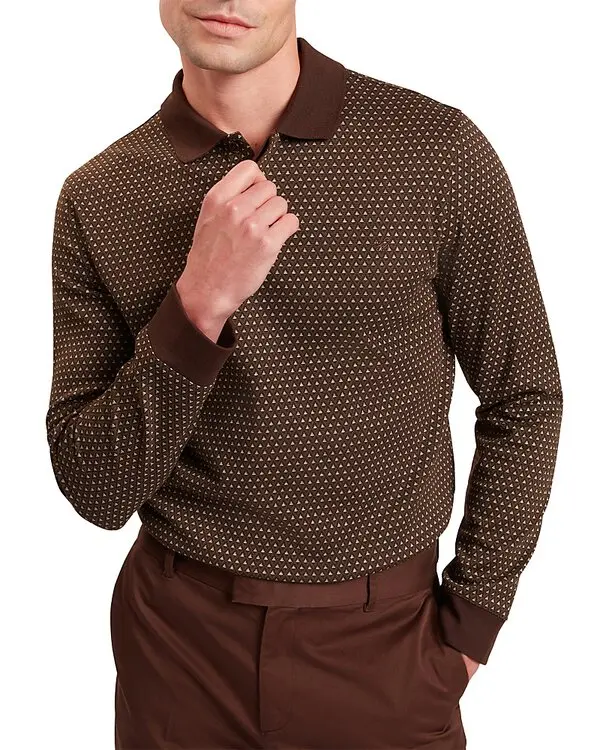 Ted Baker London Durand Geo Jacquard Polo Shirt - Brown