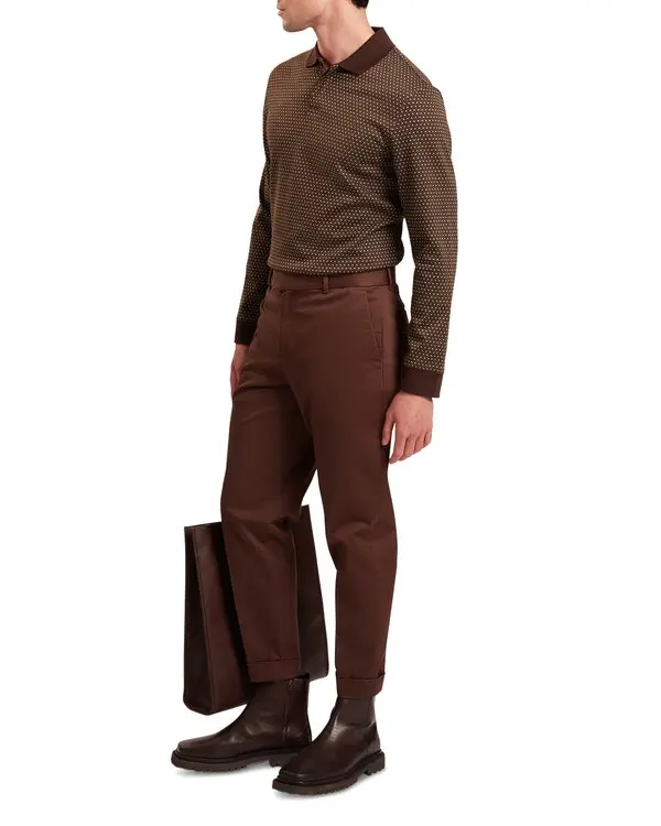 Ted Baker London Durand Geo Jacquard Polo Shirt - Brown