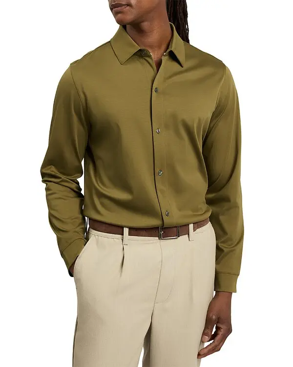 Ted Baker London Quillon Soft Touch Shirt - Olive