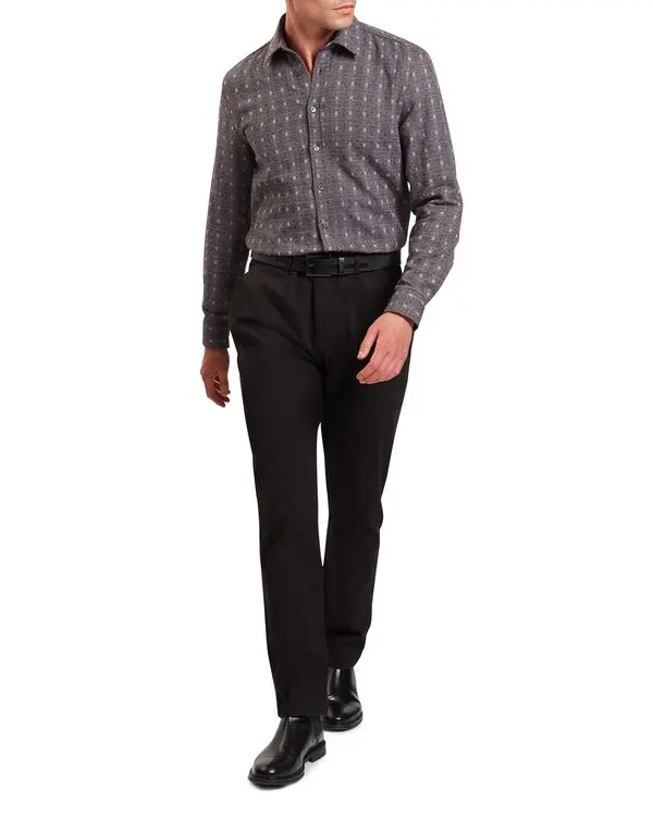 Ted Baker London Vyser Regular Fit Jacquard Check Shirt - Grey