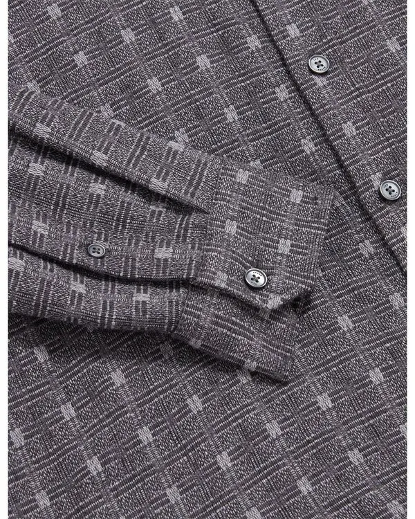 Ted Baker London Vyser Regular Fit Jacquard Check Shirt - Grey