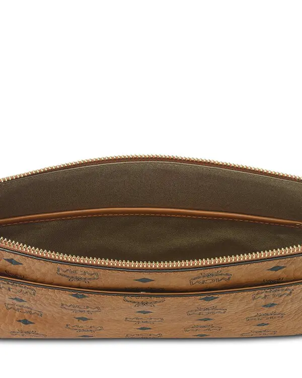 Mcm Aren Visetos Zip Pouch - Cognac