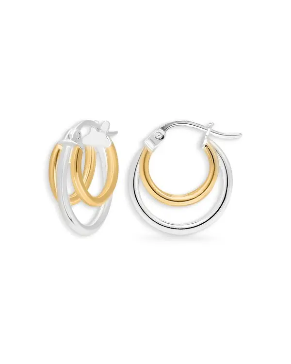 Aqua Triple Row Hoop Earrings