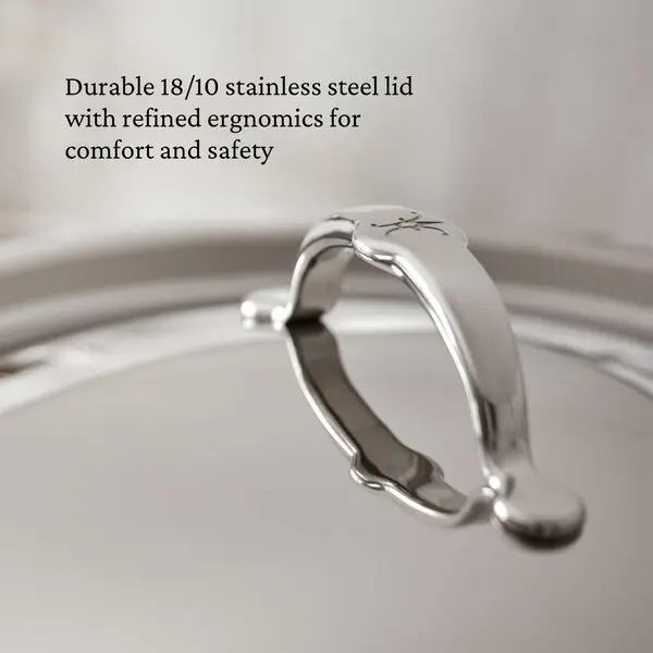 HESTAN Probond Luxe 4 Quart Polished Professional Clad Stainless Steel Soup Pot With Lid