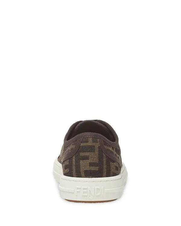 Fendi Domino Ff Fabric Low Top Sneakers - Brown