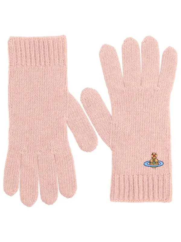 VIVIENNE WESTWOOD Gloves With Orb Embroidery - Nude