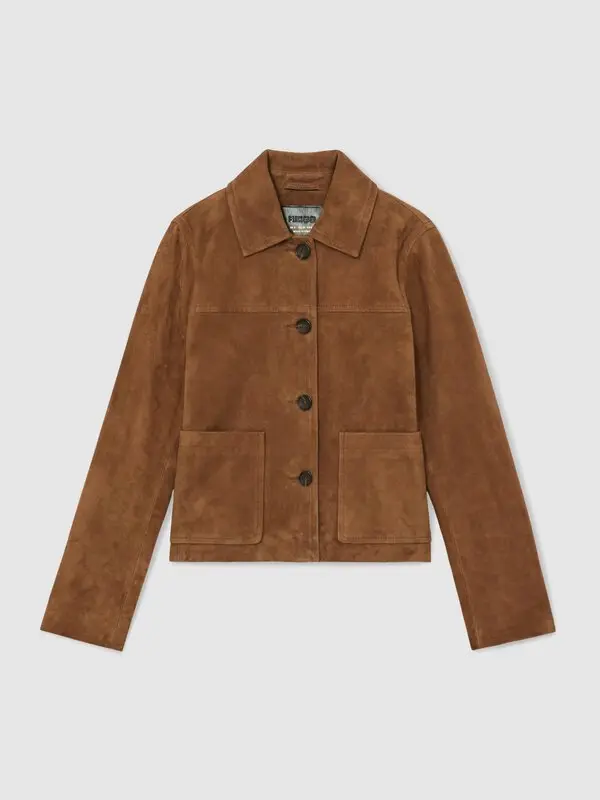REISS Miller Suede Patch-pocket Jacket
