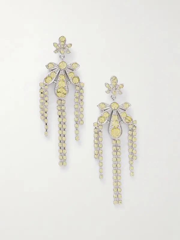 Rabanne Crystal Embellished Earrings - Yellow