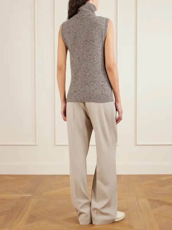 THE ROW Merilas Cashmere Turtleneck Tank - Brown