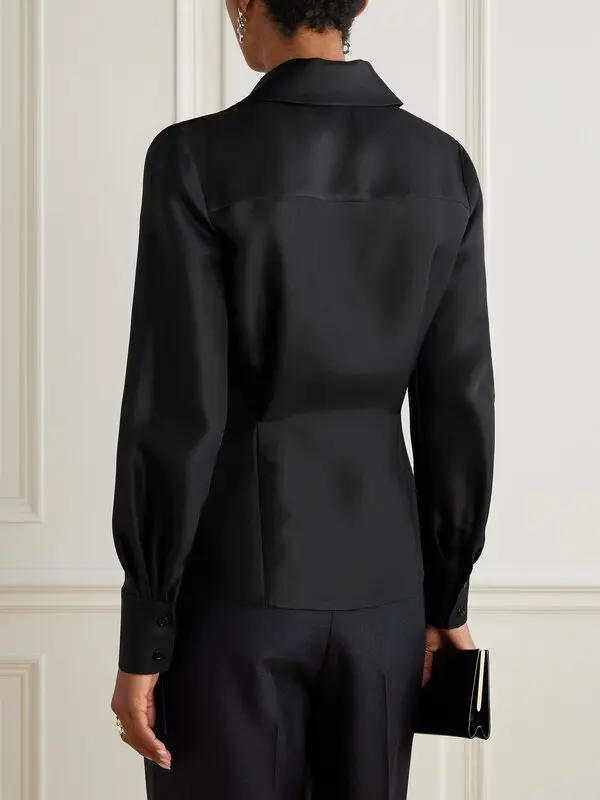 Carolina Herrera Silk Wrap Blouse