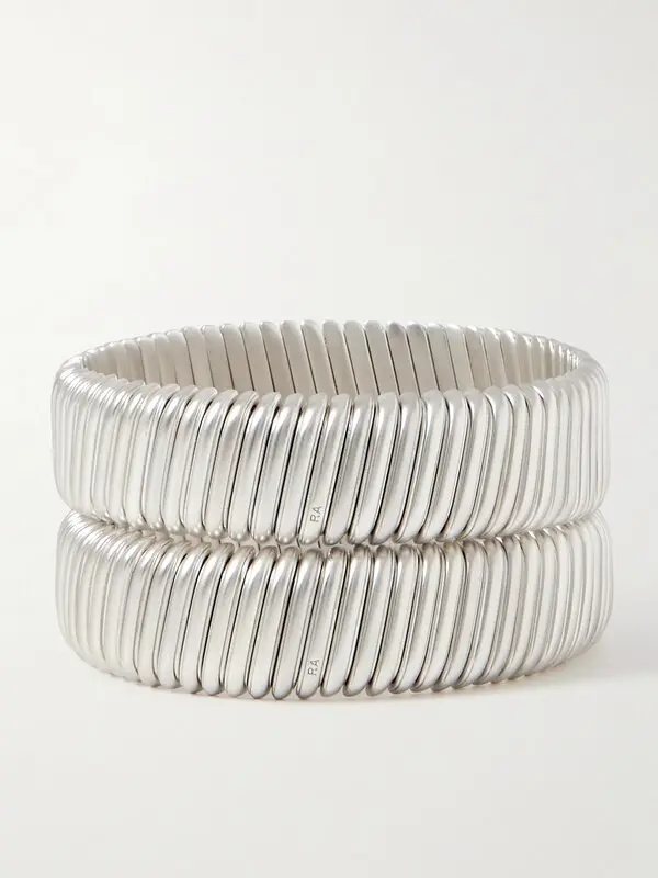 ROXANNE ASSOULIN Two-tone Beaded Bracelets Set Of Two - Silver