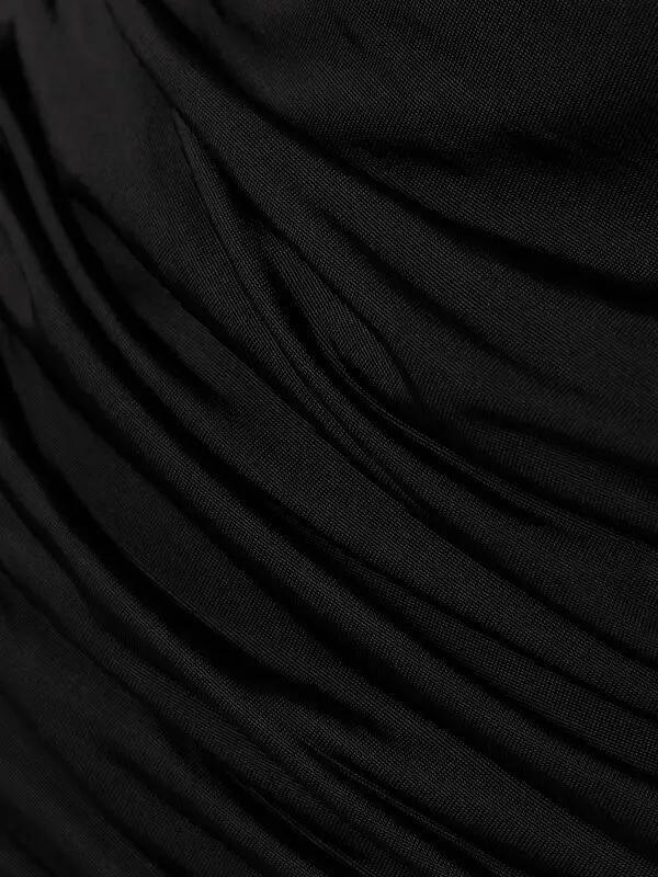 GANNI Asymmetric Draped Satin-jersey Top