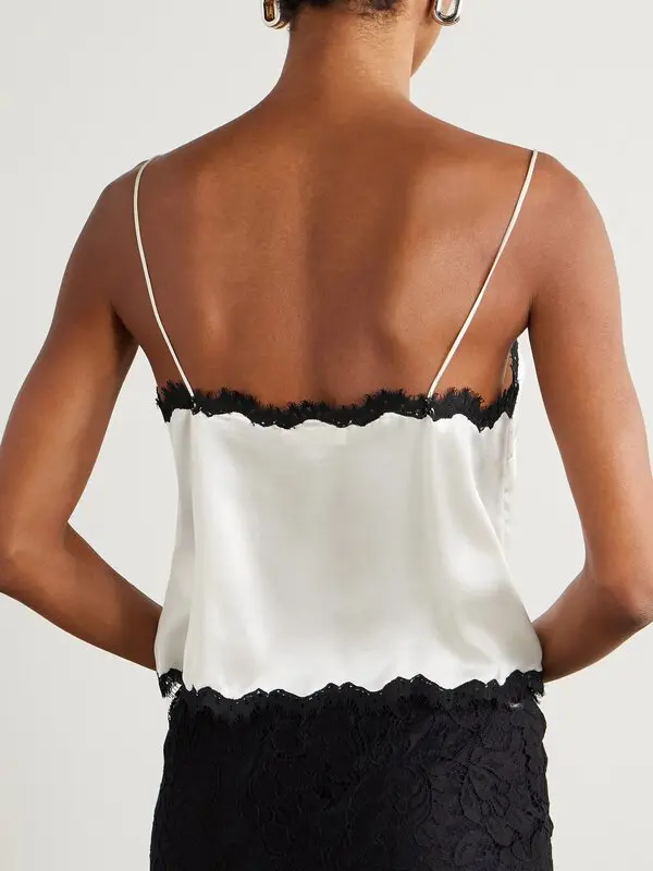 DÔEN Loure Lace-trimmed Silk-satin Camisole