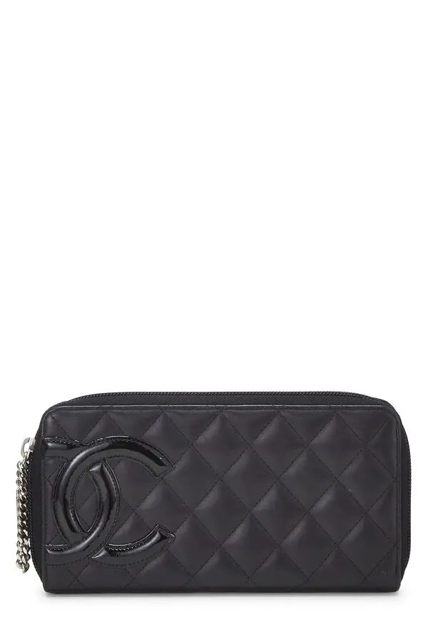 Chanel Quilted Calfskin Cambon Zip-around Wallet - Black