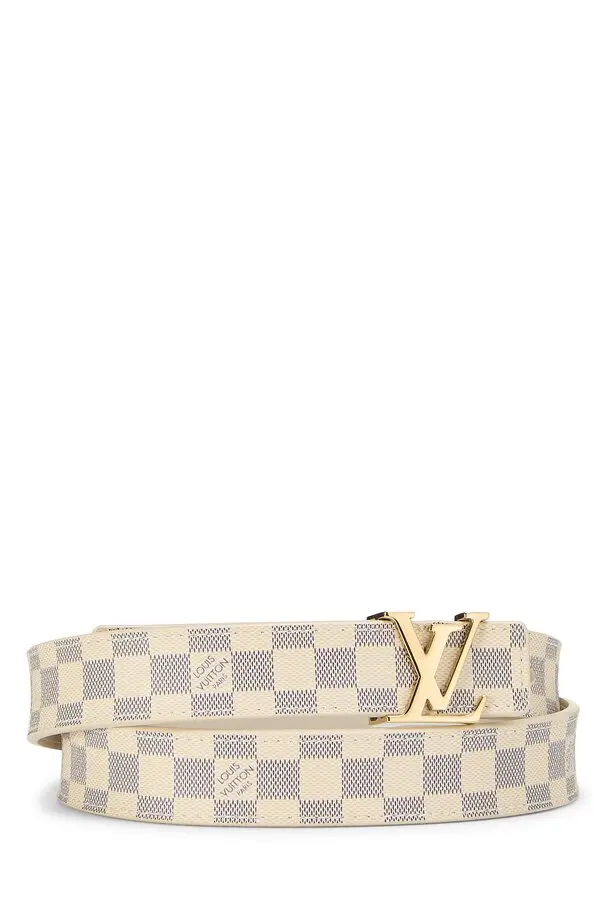 LOUIS VUITTON Damier Azur Initiales Belt - White