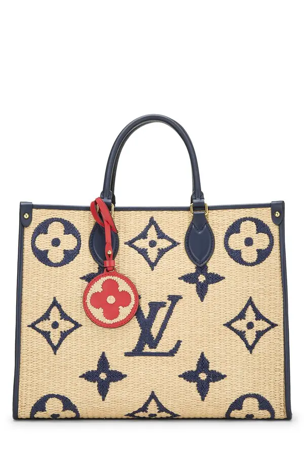 LOUIS VUITTON Raffia On The Go Tote - Navy